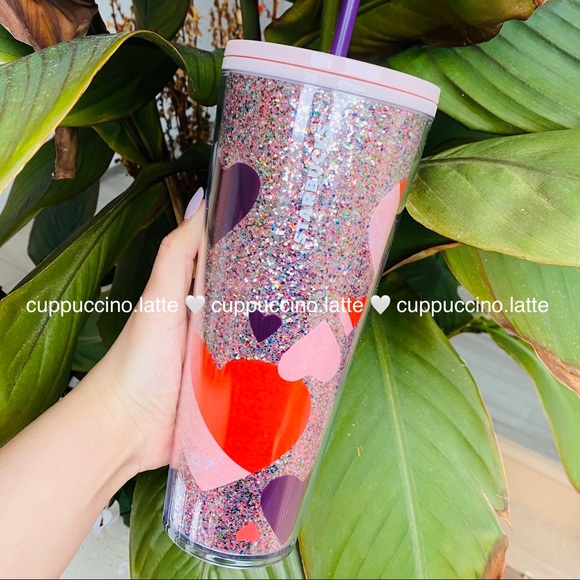 Starbucks | Other | Last Fewstarbucks 22 Pink Glitter Heart Cold Cup ...